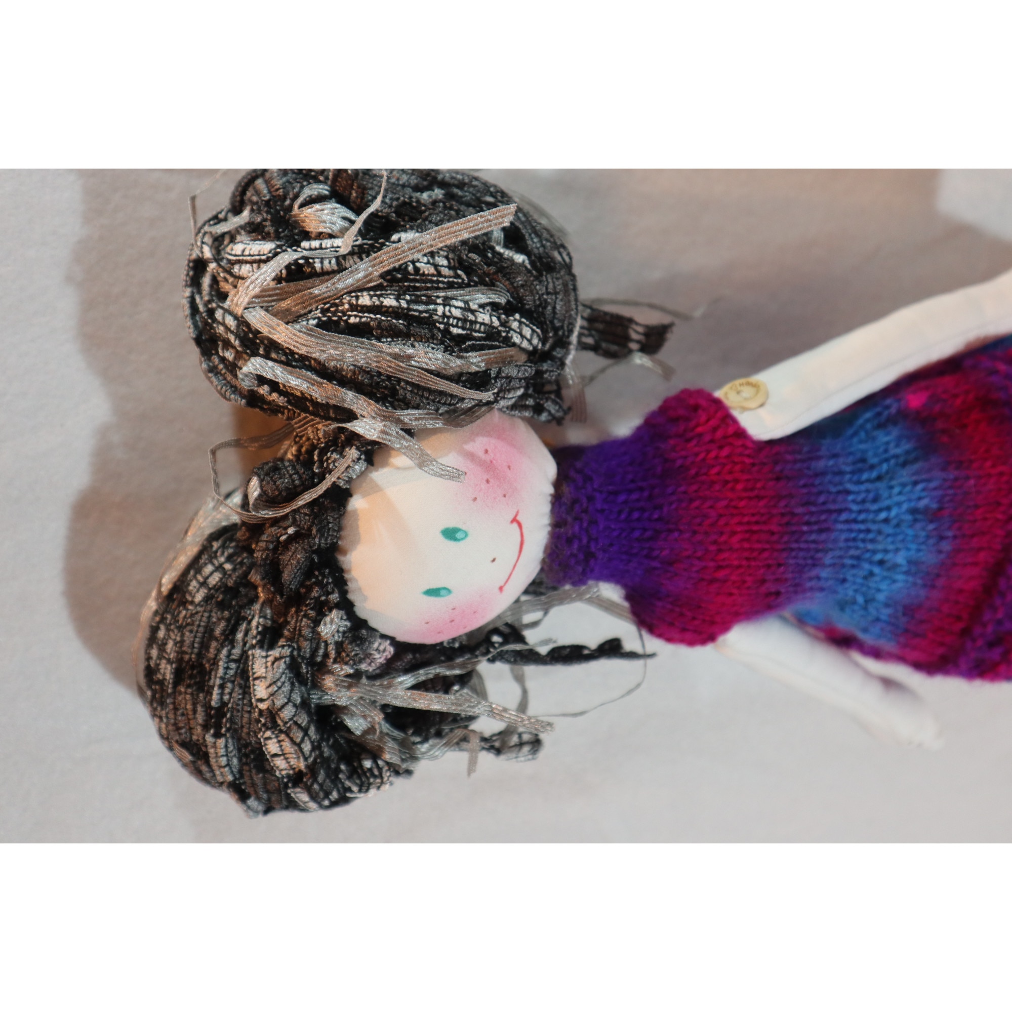 Papusa handmade by Art Republic BabyEvie, Multicolor, bumbac, 45 cm ...