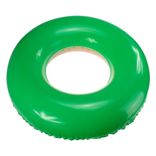 Colac gonflabil, PVC, Model pepene verde, Diametru 110 cm, Verde/Rosu ...