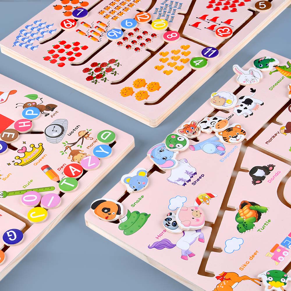 Labirint Montessori din lemn cu animale, WD3031-B RCO® - eMAG.ro