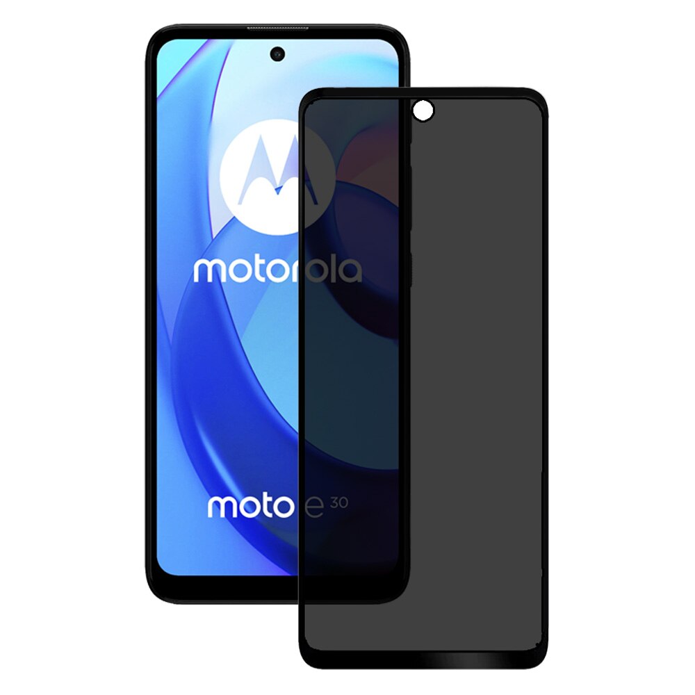 Folie sticla privacy SILKASE pentru Motorola Moto E30, Full Glue, Full ...