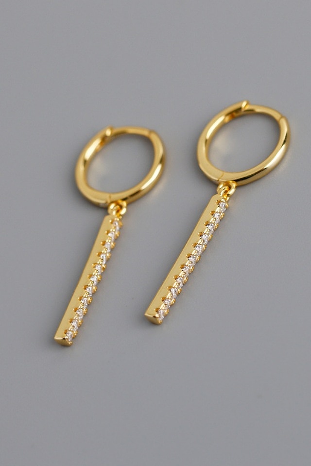 Cercei Tennis Gold I, Efyra, din Argint S925 placat cu Aur galben ...