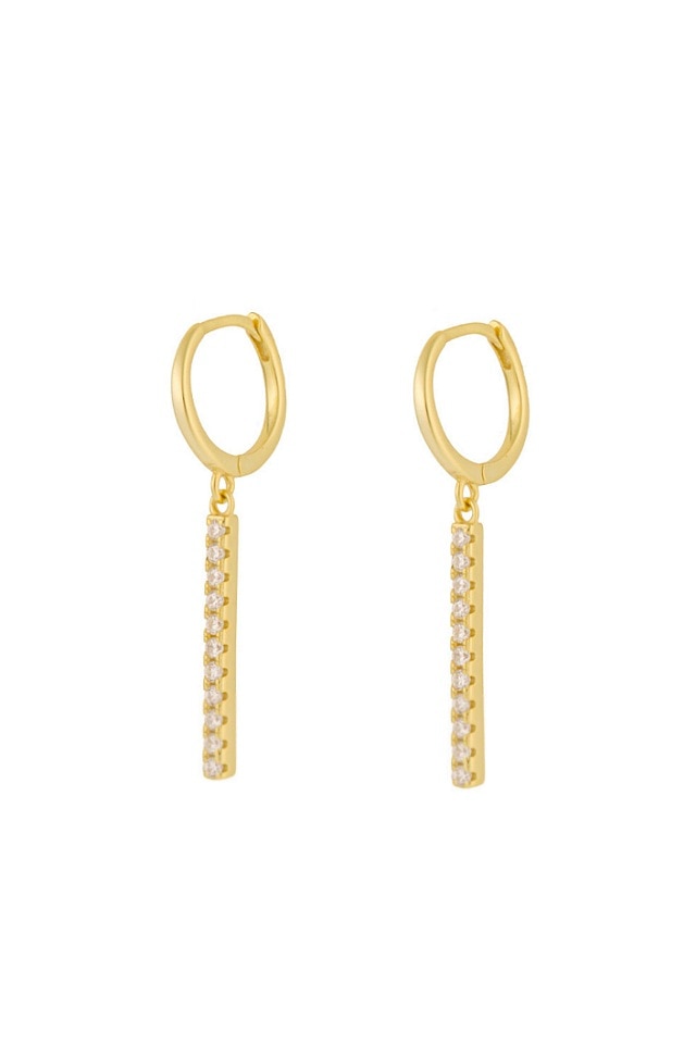 Cercei Tennis Gold I, Efyra, din Argint S925 placat cu Aur galben ...