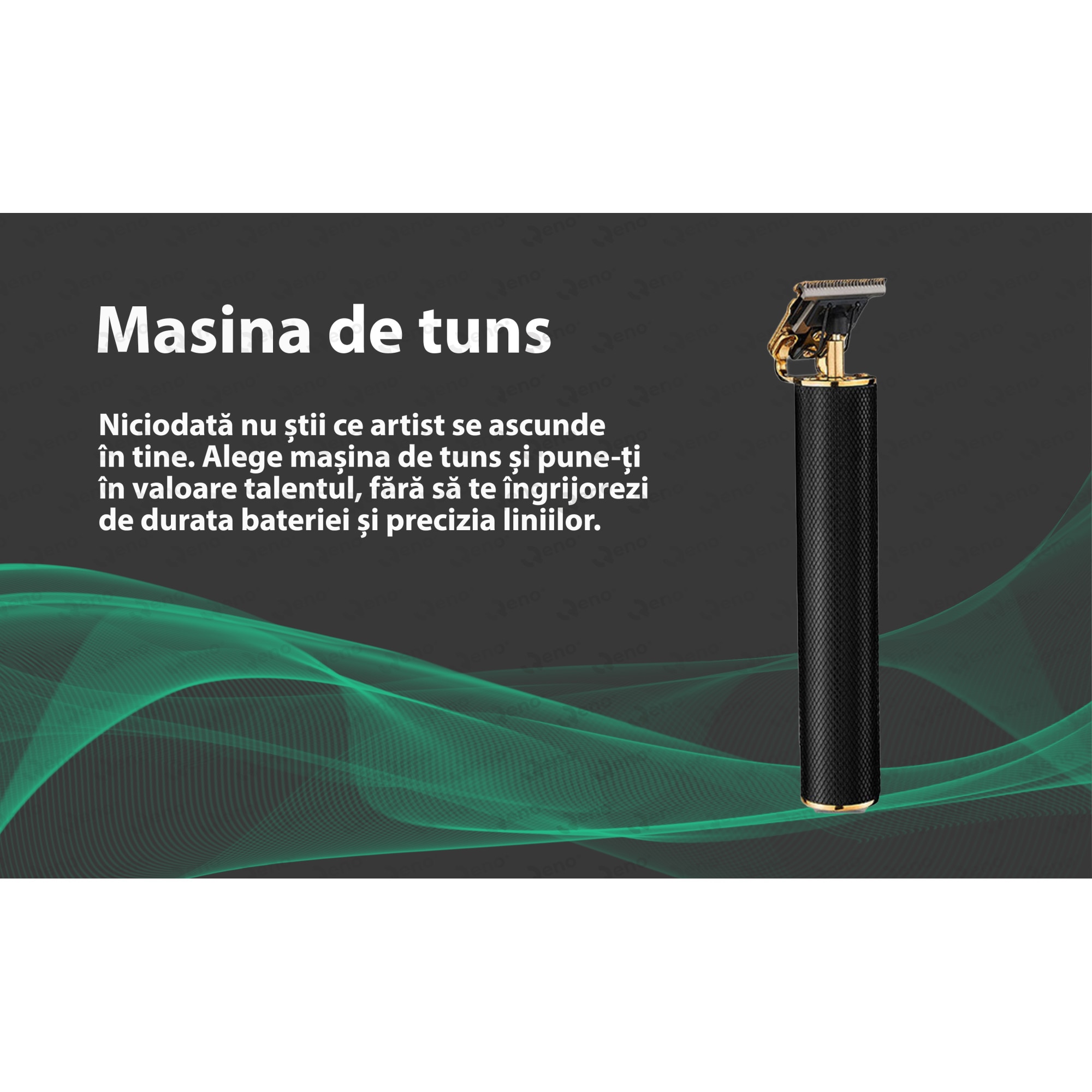Masina De Tuns Qeno® Profesionala, Pentru Barba, Contur, Fara Fir, Lame ...