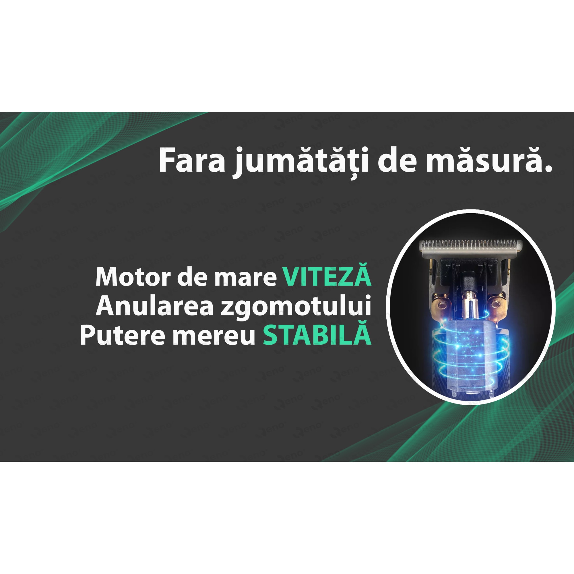 Masina De Tuns Qeno® Profesionala, Pentru Barba, Contur, Fara Fir, Lame ...