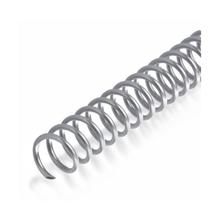 Set 100 buc spirala continua plastic, 6 mm, pas 3:1, San, argintiu ...