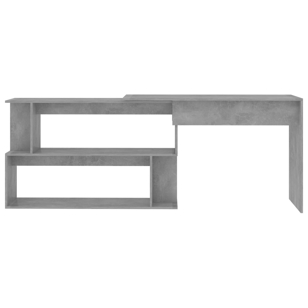 Birou de colt, gri beton, 200 x 50 x 76 cm, PAL, elegant si modern ...