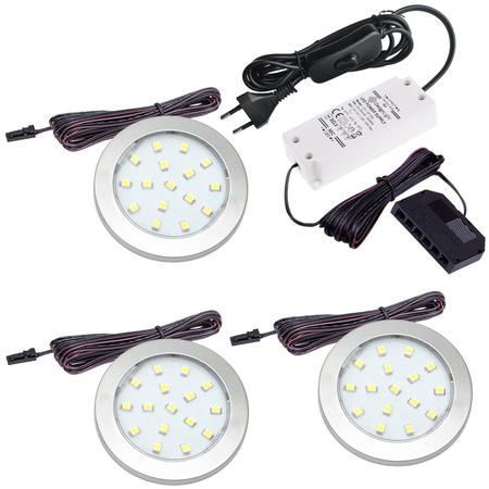 Set 3 becuri LED, DesignLight, 1.5W, 12VDC, 2 m, Alb Rece - eMAG.ro
