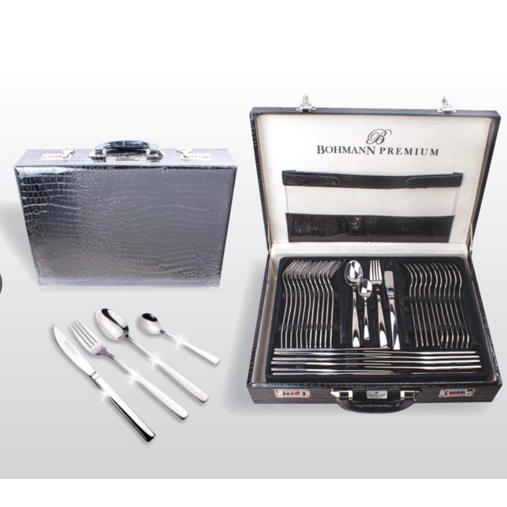 Set tacamuri din inox PREMIUM 18/10, 72 piese, Bohmann - eMAG.ro