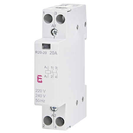 Contactor modular ETI R20-20A 230V 2 poli 1 modul - eMAG.ro