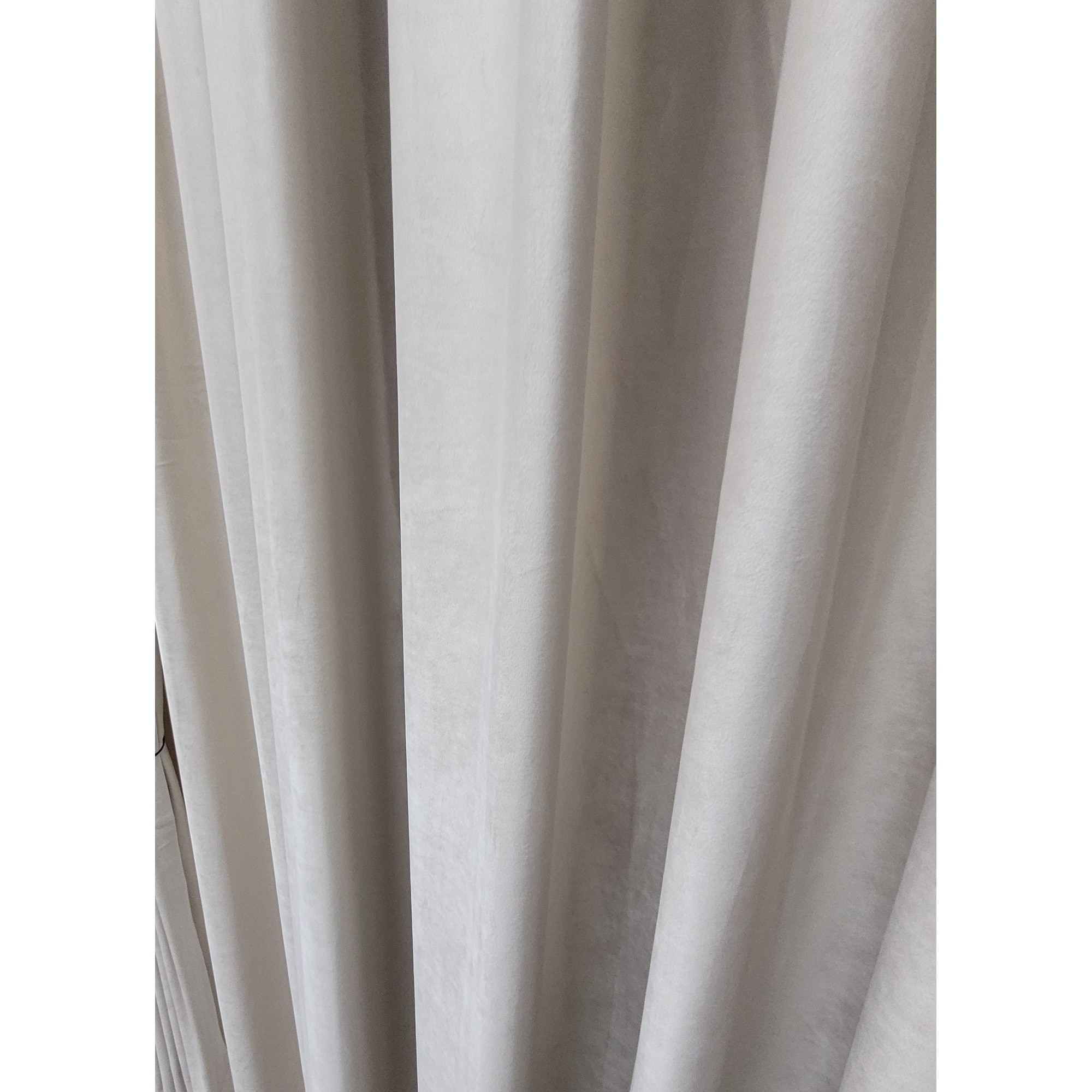 Set 2 bucati draperie catifea culoare grej, croita cu rejansa, 2 x L300 ...