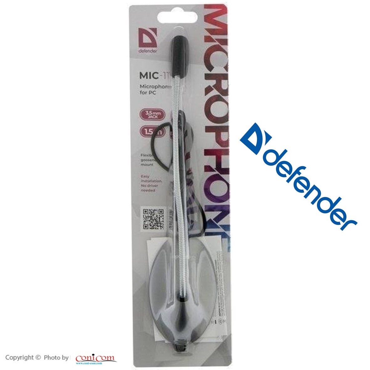 Настолен микрофон MKTECH, Defender MIC-111, Гъвкав,1.5м, Grey - eMAG.bg