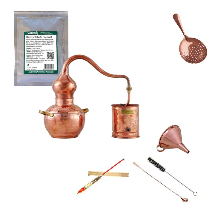 Set distilare - Distilare Alembic premium 1L cupru cu drojdie pura ...