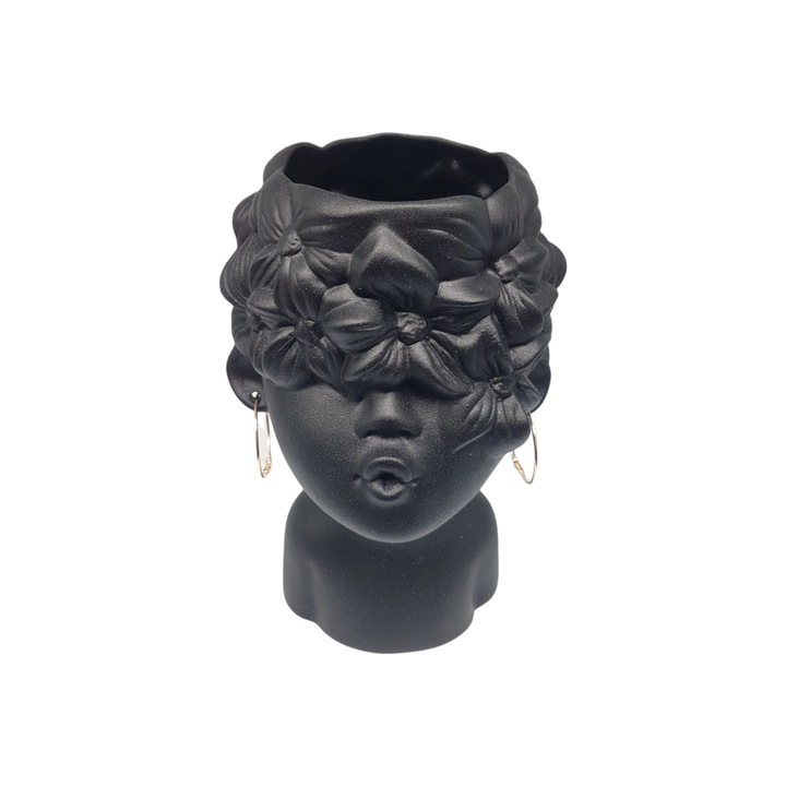 Vaza decorativa, Didy, forma de cap, din ceramica, 30 cm - eMAG.ro