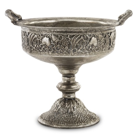 Pocal metalic, argintiu antichizat, 25x35x30,5 cm - eMAG.ro