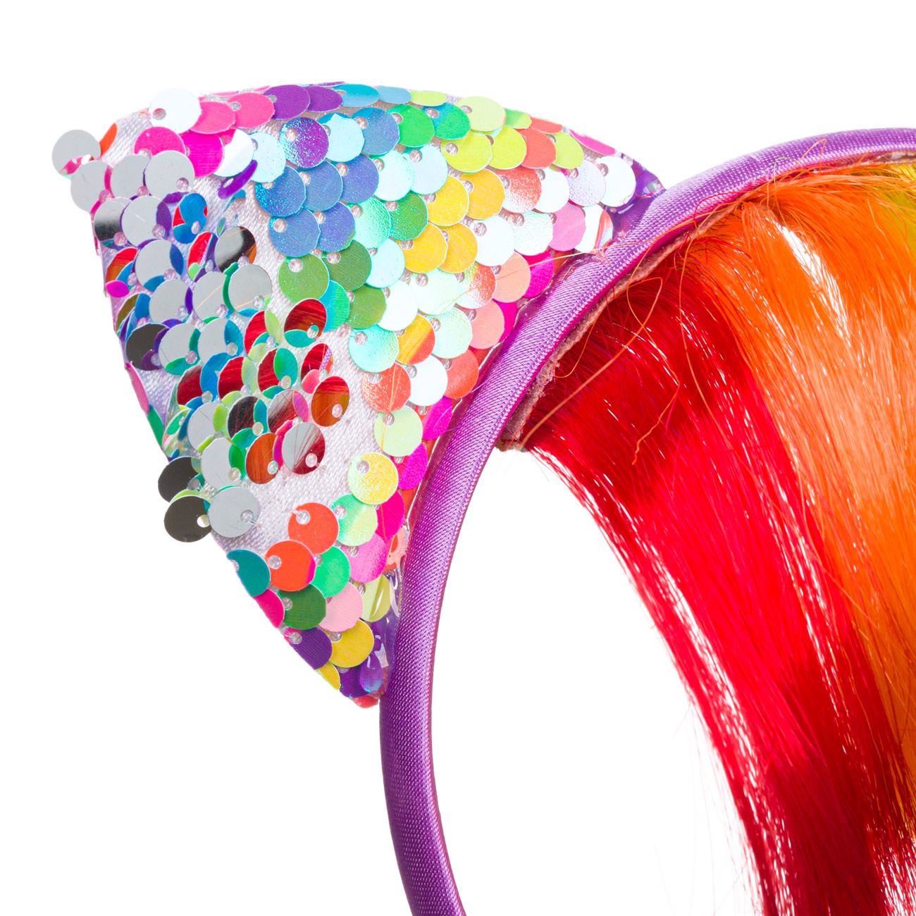 Coronita Fetite, model cu urechi si paiete, 27 cm, multicolor - eMAG.ro