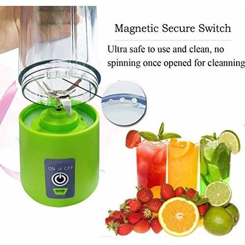 Mini blender portabil Deliny®, Multifunctional, Incarcare USB, 6 lame, 380 ml, Verde - eMAG.ro