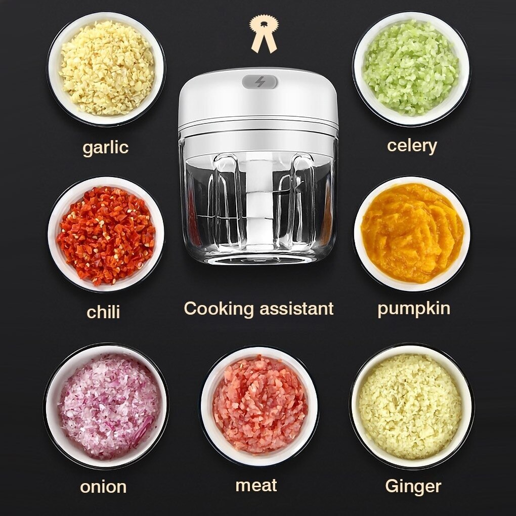 Tocator electric mini, pentru condimente mici 250 ML, Alb - eMAG.ro