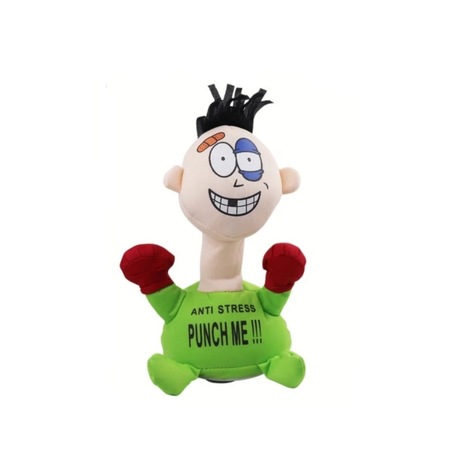 Jucarie interactiva antistres, Punch Me Doll, verde, 25 cm - eMAG.ro