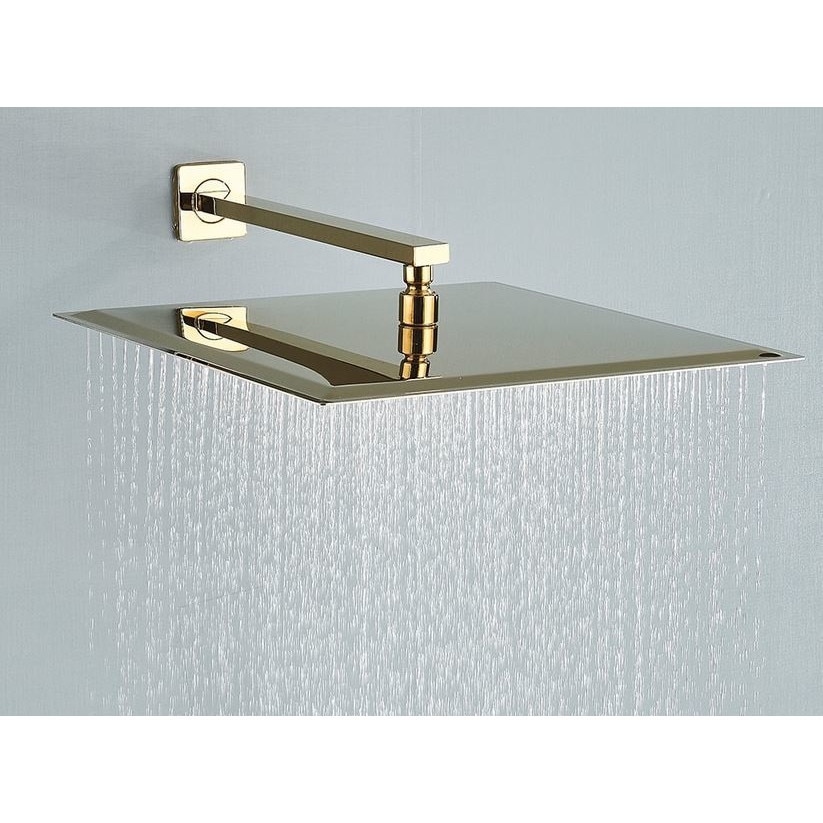Set de dus Auriu, AquaSpa, Robinet de dus cu efect de ploaie, Palarie ...