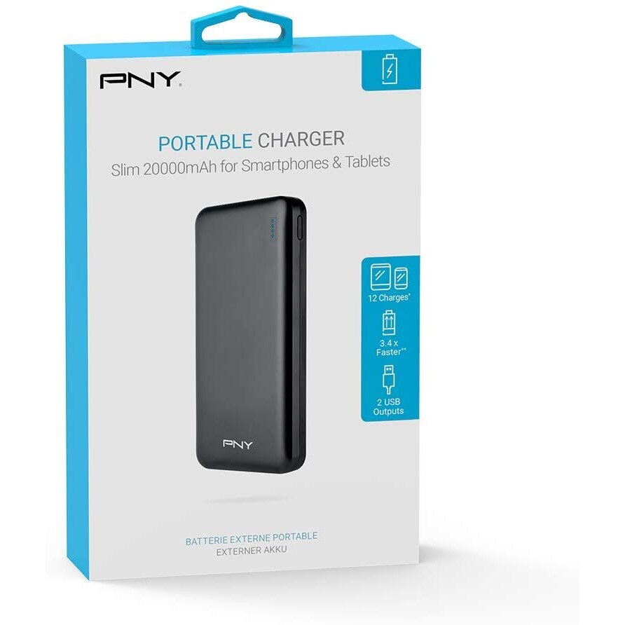 PNY Slim 20000 Hordozható Power Bank - Fekete - eMAG.hu