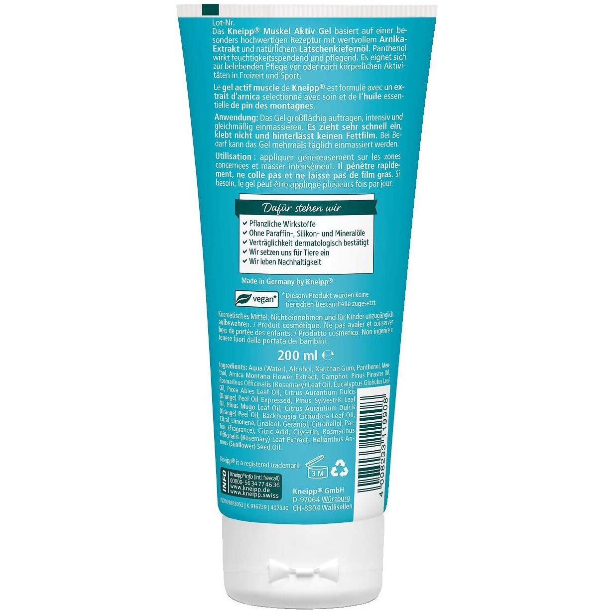 Muscle Active gél árnikával és hegyi fenyővel, Kneipp, 200 ml - eMAG.hu