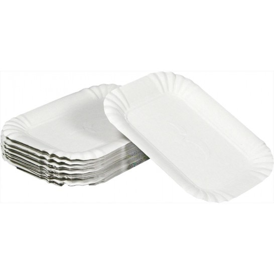 Set 100 buc, Tavite carton albe T8, 23 x 16 cm, laminate, cu model ...