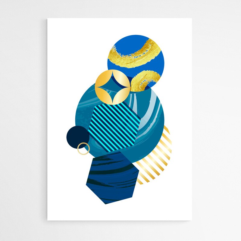 Set 3 tablouri, Intaglio, Stil Abstracte, fara rama, print pe hartie ...