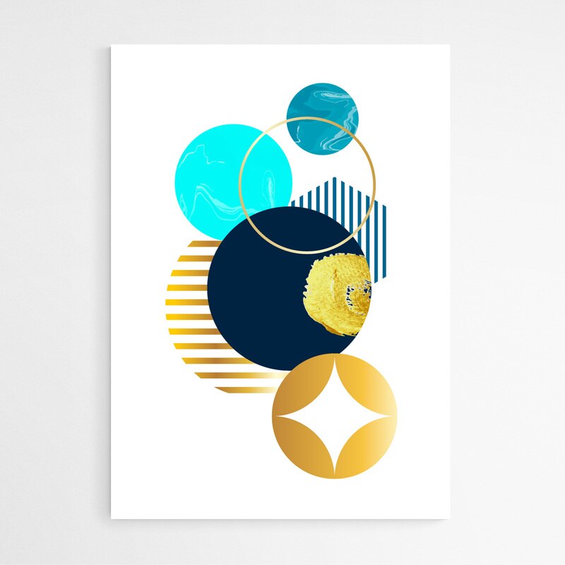 Set 3 tablouri, Intaglio, Stil Abstracte, fara rama, print pe hartie ...