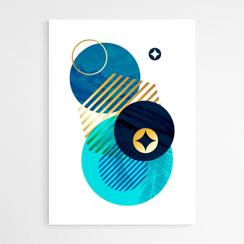 Set 3 tablouri, Intaglio, Stil Abstracte, fara rama, print pe hartie ...