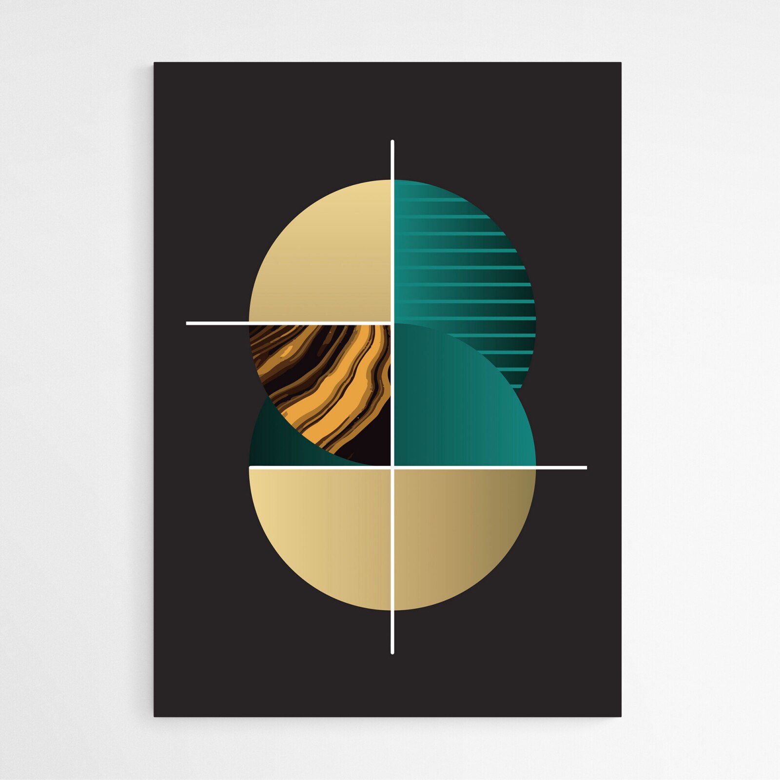 Set 3 tablouri, Intaglio, Stil Abstracte, fara rama, print pe hartie ...