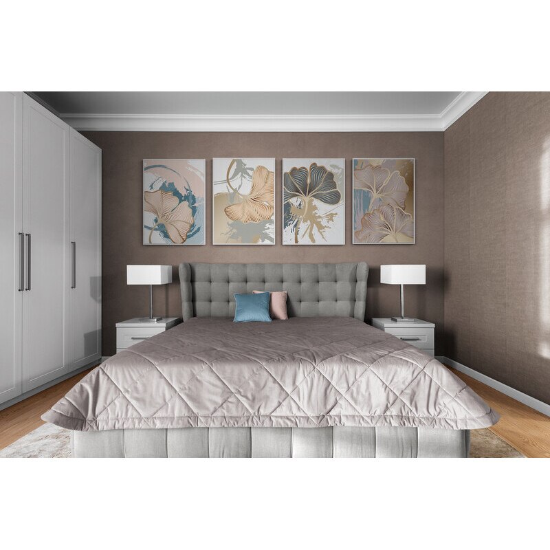 Set 4 tablouri, Intaglio, Stil Abstracte, fara rama, print pe hartie ...