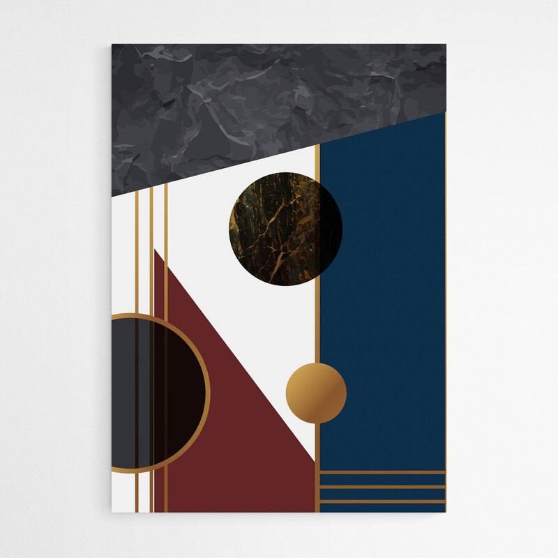 Set 3 tablouri, Intaglio, Abstracte. color, fara rama, print pe hartie ...