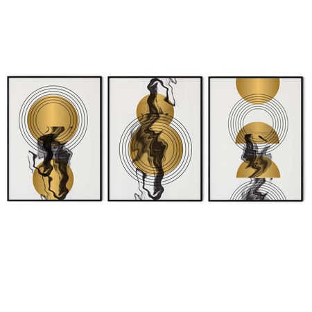 Set 3 tablouri, Intaglio, Stil Abstracte, fara rama, print pe hartie ...