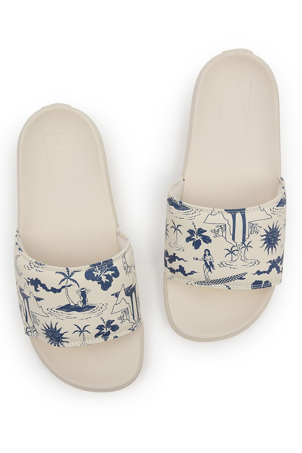 Vans, Papuci cu model La Costa, Alb fildes, Bleumarin, 10 - eMAG.ro