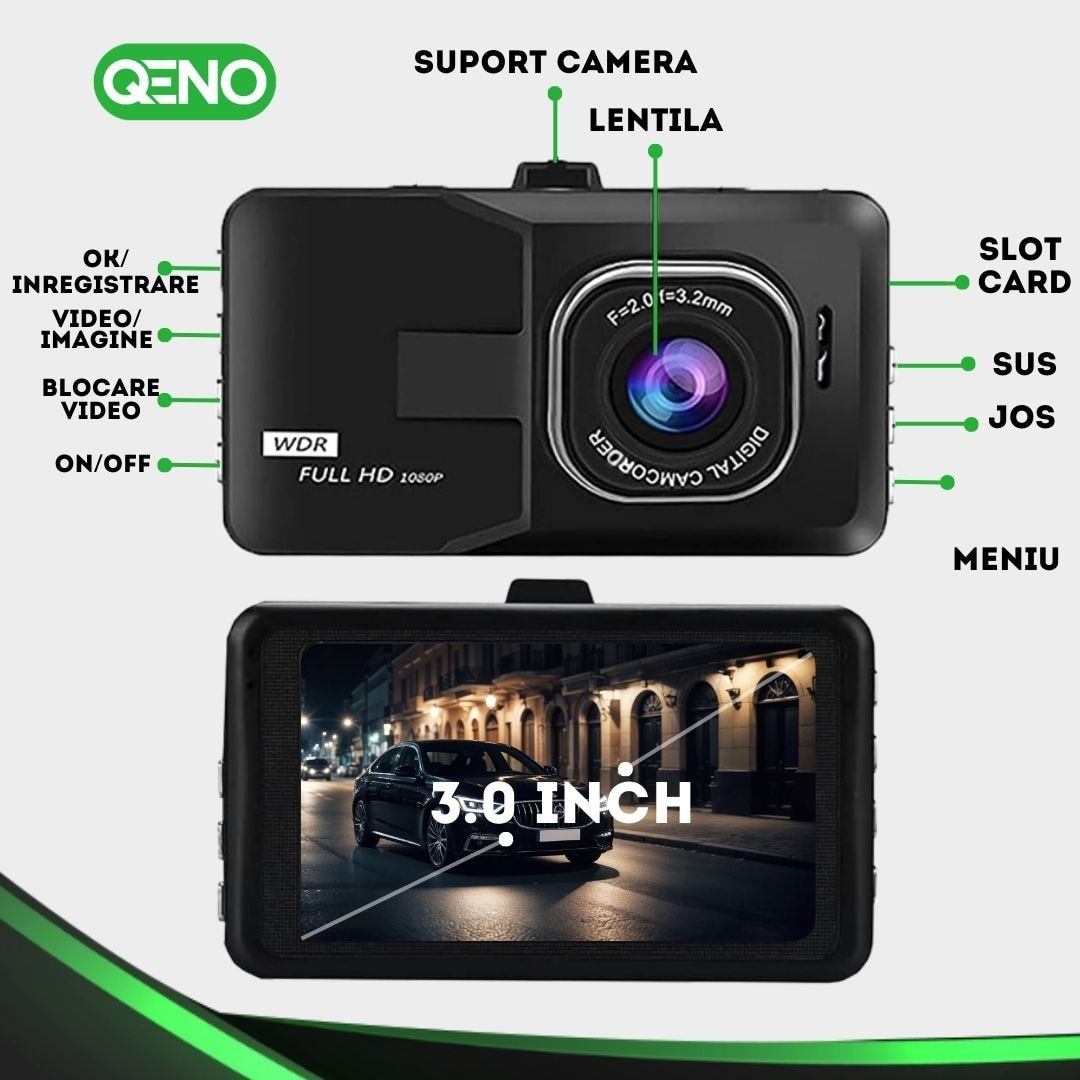 Camera Auto DVR Qeno® OneView, Camera Video De Bord, Dashcam ...