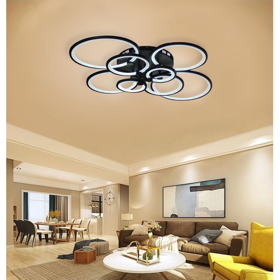 Lustra Led Cerc cu Telecomanda, 200W, Negru, Acril, Dimabila - eMAG.ro