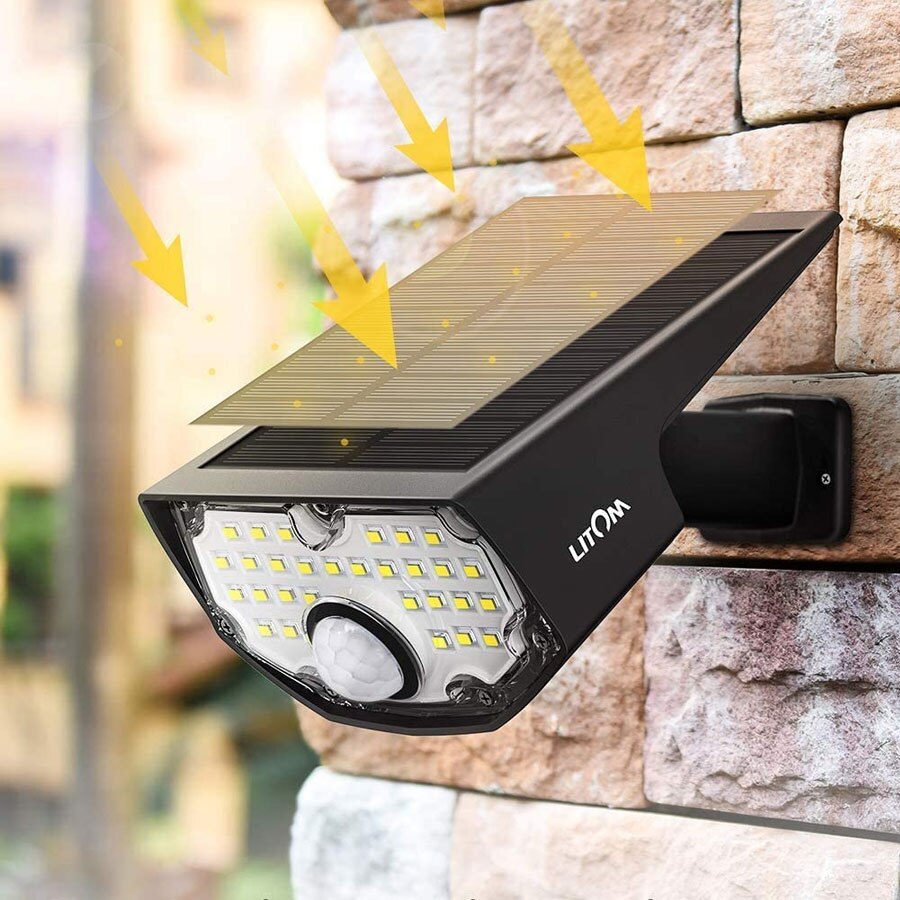 Lampa solara de perete LITOM LTCD199, LED, 30 leduri, IP67, incarcare ...