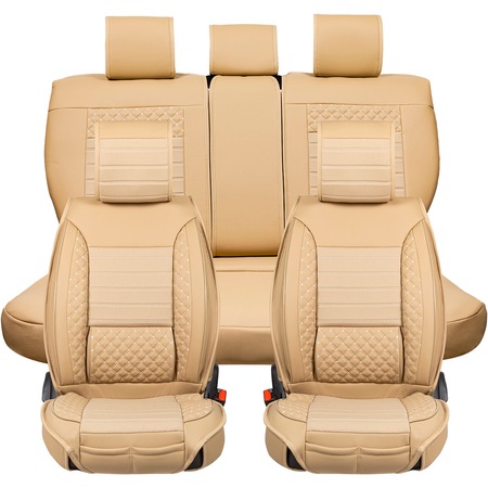 Set Huse Auto Premium Lux, Textil+Piele Eco, Elit, 14 piese, 2 pernute ...