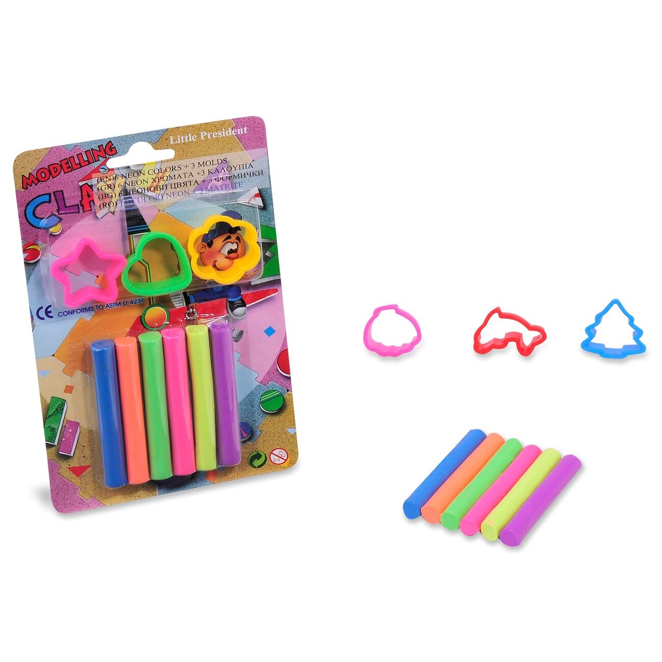 Set Plastilina, model cu forme, 9 buc, multicolor - eMAG.ro