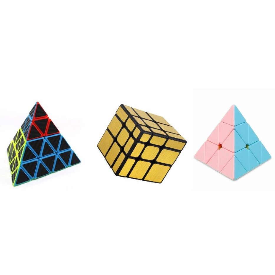 Set 3 bucati, jucarii anti stress, cub Rubik 3x3x3, Pyramid cub Rubik ...