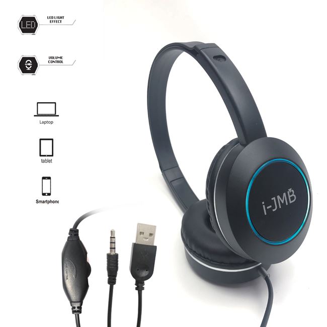 Casti Stereo, cu LED colorat, Cablu de 1,45 M Difuzor 40MM, Include ...