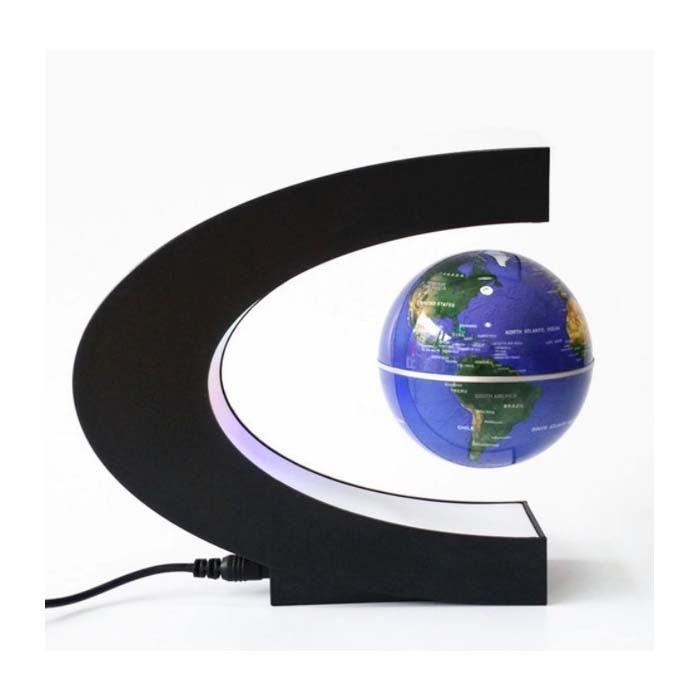 Glob pamantesc magnetic plutitor cu iluminare LED, suport tip C - eMAG.ro