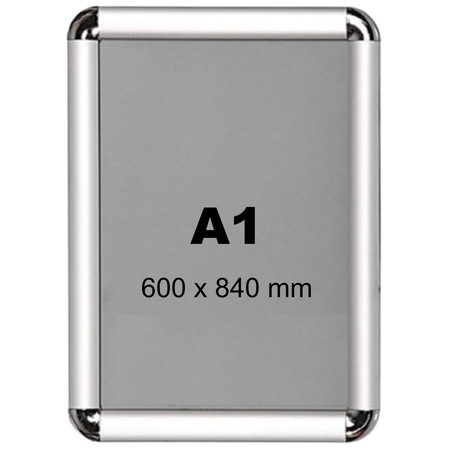 Rama click din aluminiu eloxat, GTA, format A1, 600 x 840 mm, margini ...