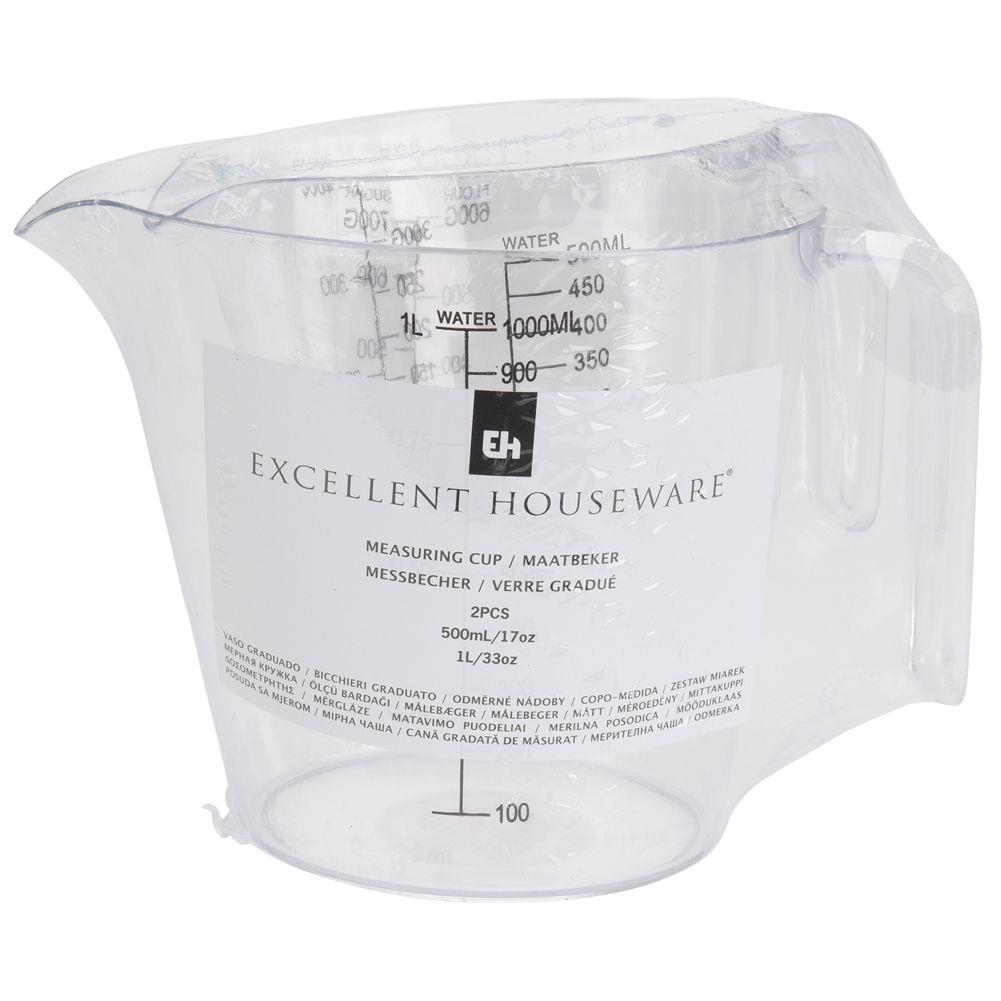 Set 2 cani gradate Excellent Houseware, Plastic, 16x11cm, 0.5l/1l ...