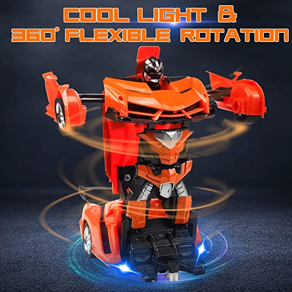 Masina robot 1:18, Iluminare LED, Roti 360, 2.4Ghz Control telecomanda ...