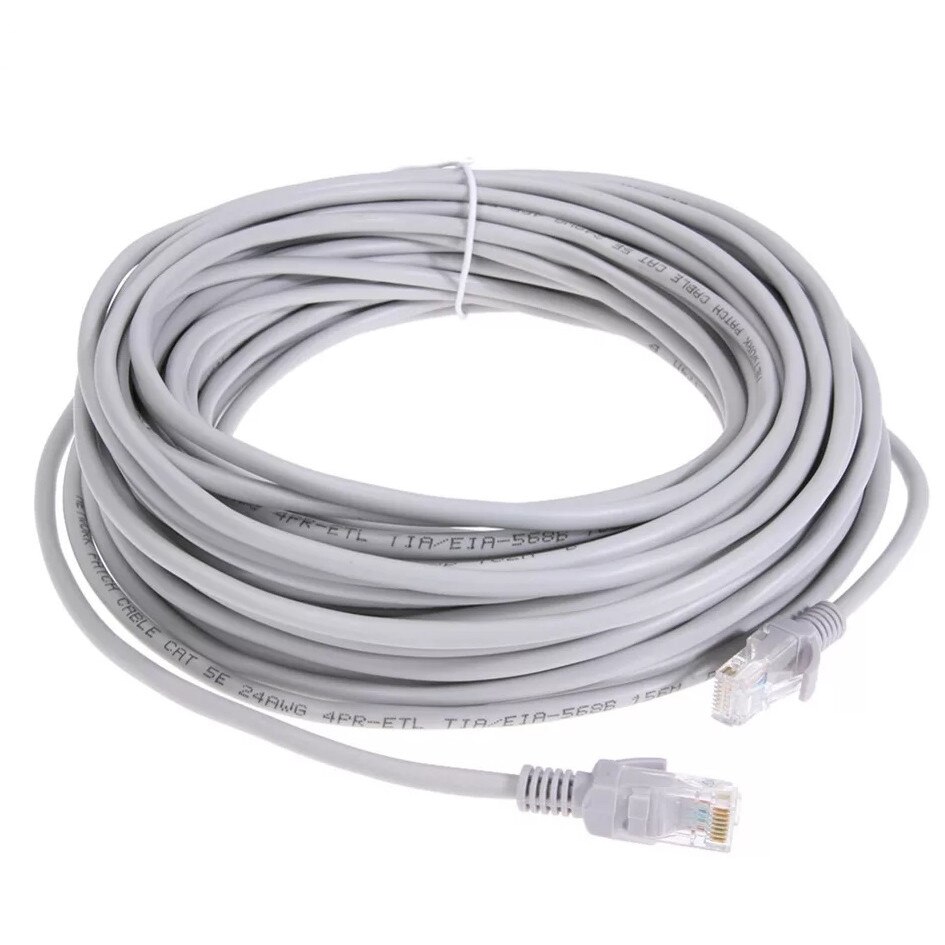 Cablu UTP cu mufe CAT5e patch cord, 10m, alb - eMAG.ro