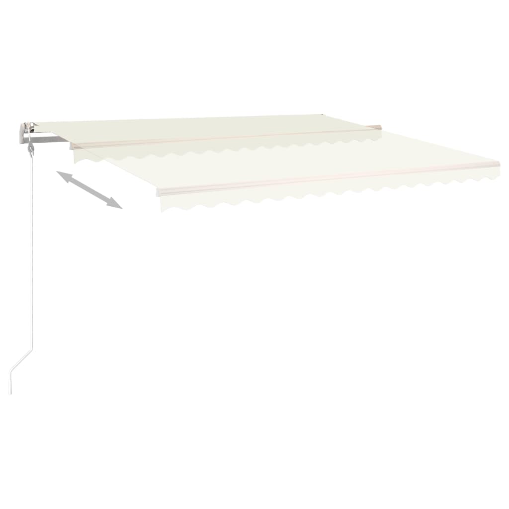 Copertina retractabila automat, cu stalpi, crem, 4,5x3 m, Rezistenta UV ...