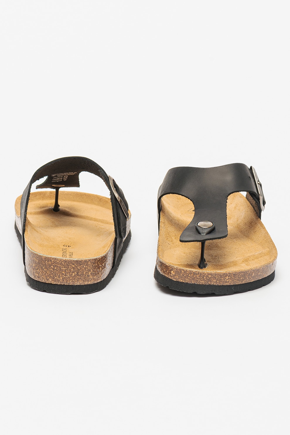 Lumberjack, Papuci de piele nabuc cu bareta separatoare Flint - eMAG.ro