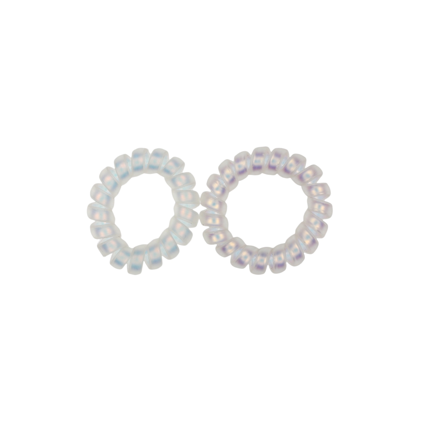 Set 2 bucati, Elastice de par, tip fir de telefon, 5 cm, Alb sidef ...