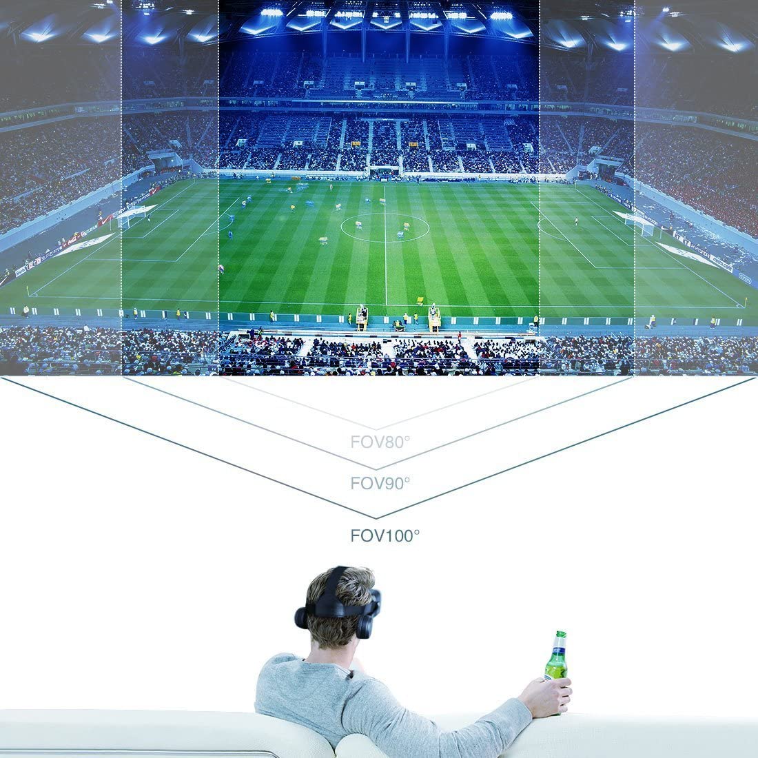 Ochelari VR 3D cu casti, realitate virtuala pentru filme 3D, jocuri ...